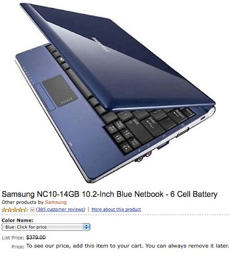 Deal Of The Day Samsung NC10 14GW 10 2 Inch Netbook For 478 99 Shipped TechEBlog