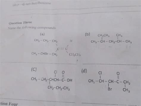 Name The Following Compounds A Studyx