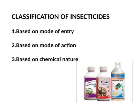 Insecticides Classification Mode Of Action Pptx