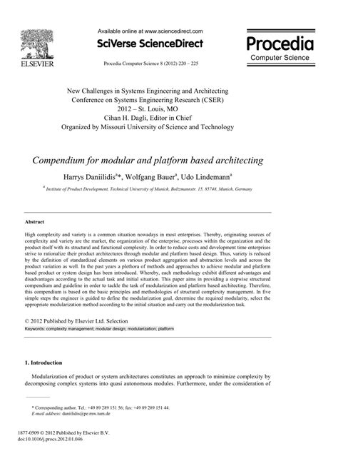 Pdf Compendium For Modular And Platform Based Architecting