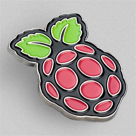 raspberry pi stamped iron pin badge the pi hut