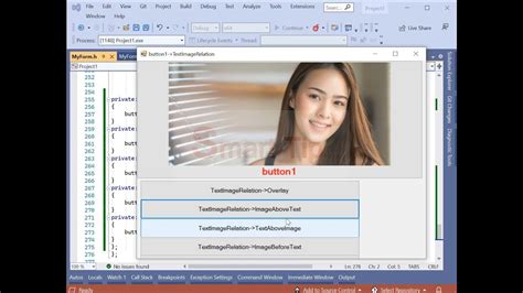 C Cli Windows Forms Button TextImageRelation Visual Studio Code