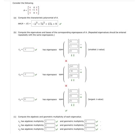 Solved Consider The Following 7 01 A 5 6 5 1 0 5 A
