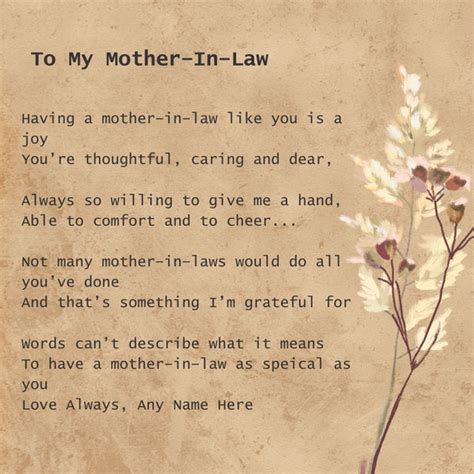 Poem For Mother In Law From Daughter In Law