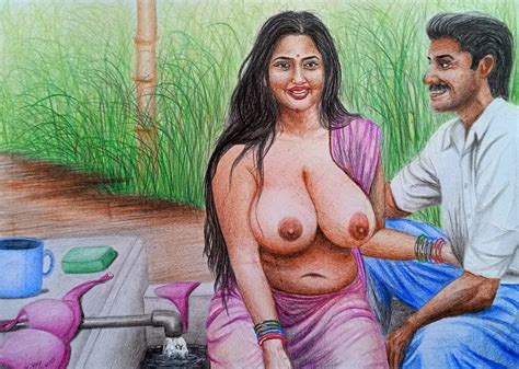 Erotic Art Or Drawing Of A Sexy Desi Indian Village Woman Fucking With