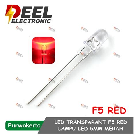 Jual LED 5MM TRANSPARANT RED MERAH LAMPU LED F5 BENING MERAH LED DIODE Shopee Indonesia