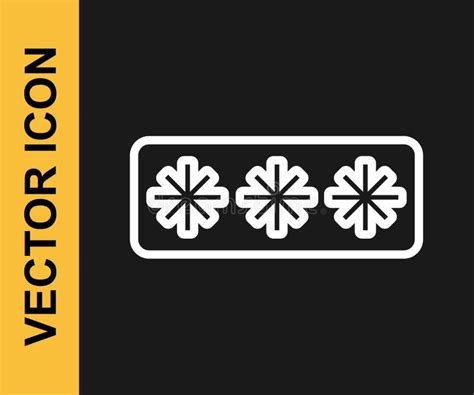 White Line Password Protection And Safety Access Icon Isolated On Black