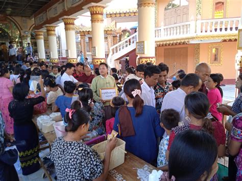 မြစ်သားမြို့နယ် ရွှေမုဋ္ဌောစေတီတော်မြတ်ကြီးတွင် ကဆုန်လပြည့် ဗုဒ္ဓနေ့ ဘုရား၊ တရားအပါအဝင် သံဃာတော