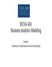 BUSA424 Chap02 Pdf BUSA 424 Business Analytics Modeling Chapter 2