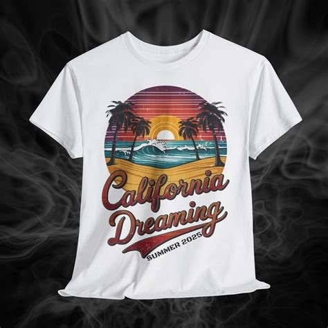 California Dreaming Beach Scene T Shirt Vintage Coastal Vibes Surfer