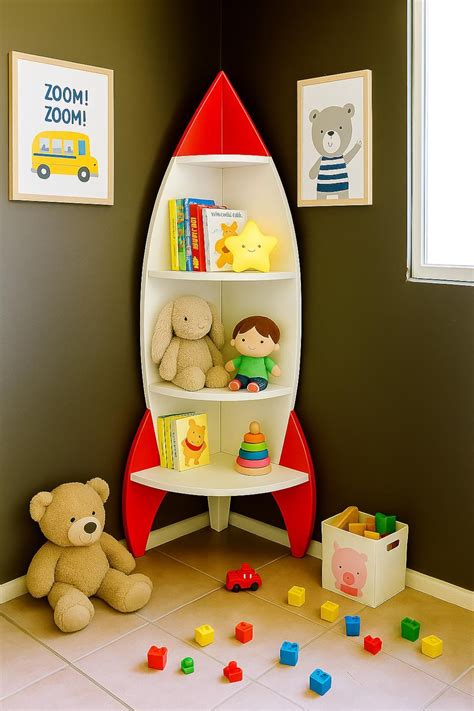 A Rocket Designed Bookcase That Will Stimulate The Imagination Of