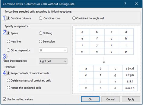 Excel Tutorial Combine Columns Rows Cells