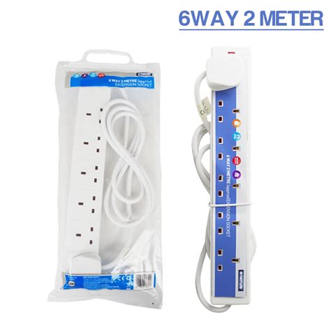 2 WAY 4 GANG EXTENSION LEAD EXTENTION LEAD 2M 5M 10M SOCKETS GANG 13A PLUG UK EBay