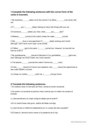 Conditional Exercises English ESL Worksheets Pdf Doc