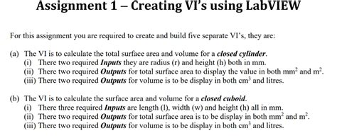 Assignment 1 Creating Vis Using Labview For This