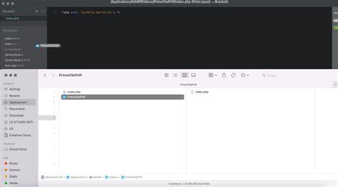 gestire file php con brackets e mamp localhost editor html it