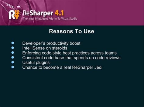 Jetbrains Resharper Ppt