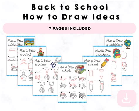 Back To School How To Draw Ideas Printable Crystalandcomp