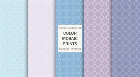 Collection Of Seamless Ornament Elegant Geometric Patterns Repeatable Color Backgrounds