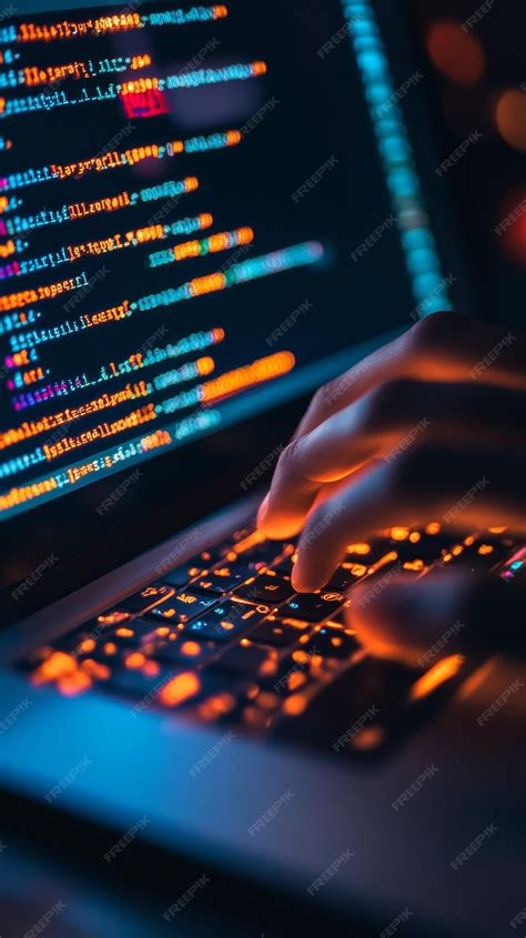 Hands On A Laptop Typing Code With Programming Displayed On The Screen Concept Of A Software