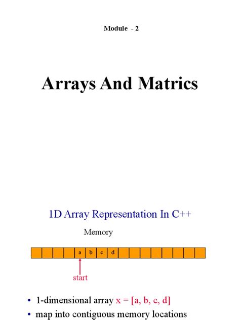 Module 2 Part1 Arraymatrics Pdf Array Data Structure Matrix