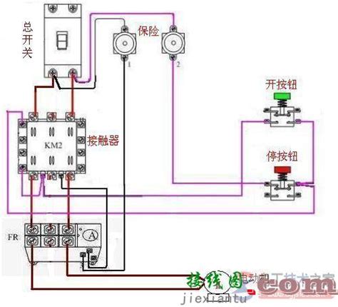 求一份220v交流接触器与热继电器水泵的实物接线图 接线图网