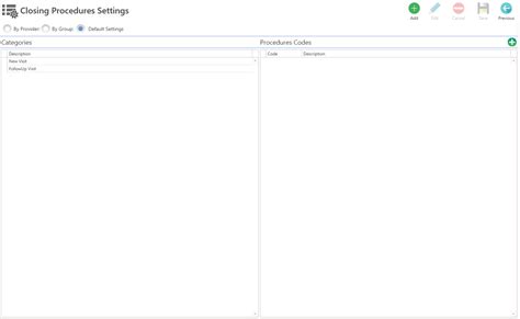 advanced progress note settings use custom closing procedures codes