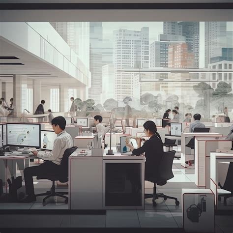 premium photo a man is sitting at a desk with a picture of a man