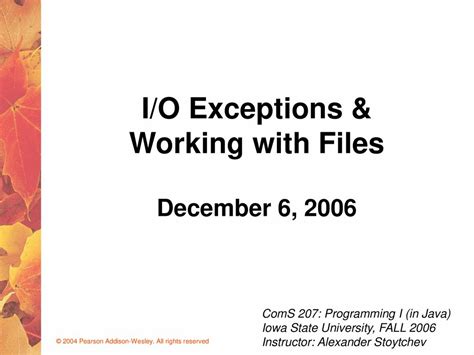 Io Exceptions And Working With Files Ppt Download