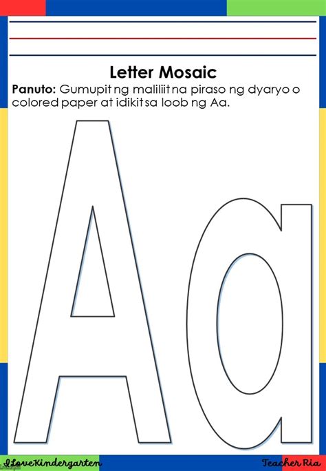 Letter Mosaic I Love Kindergarten Ni Teacher Ria Facebook
