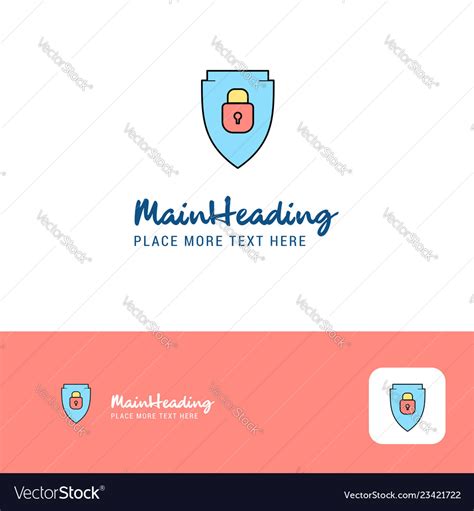 Creative Protected Shield Logo Design Flat Color Vector Image