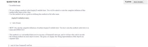 Question 22 10 Points Save Answer In Method Main