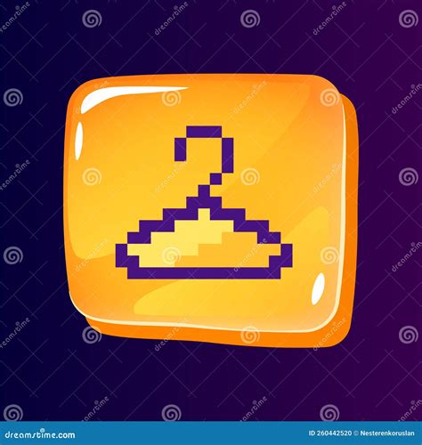 Clothes Hanger Glossy Ui Button With Pixelated Color Icon Stock Vector Illustration Of Glass