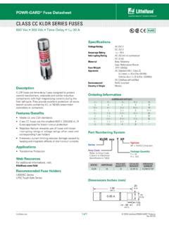 CLASS CC KLDR SERIES FUSES Littelfuse Class Cc Kldr Series Fuses Littelfuse Pdf PDF4PRO
