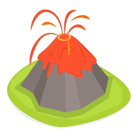 지구 온난화 가 ⁇ 화산 폭발 극 빙하 녹는 자연 재해의 3차원 이소메트릭 평면 ⁇ 터 일러스트레이션 항목 3 프리미엄 벡터
