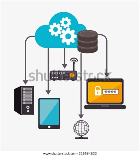 Data Center Cloud Computing Hosting Vector Stock Vector Royalty Free 315594833 Shutterstock