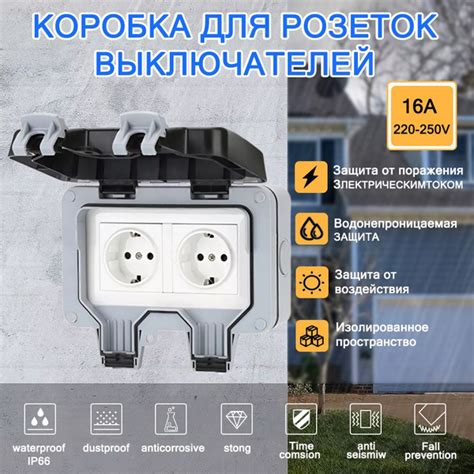 Уличная электрическая розетка IP66, 16А, садовая электророзетка ...