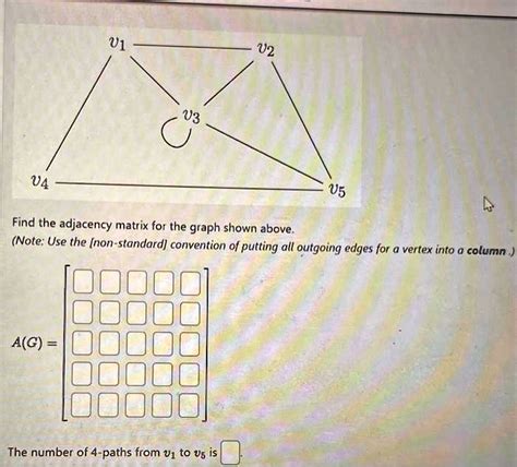 Video Solution 01 22 33 04 U5 Find The Adjacency Matrix For The Graph
