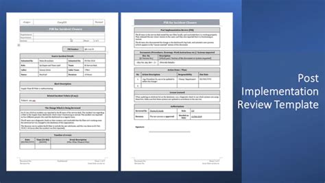 Post Implementation Review Template Itsm Docs Itsm Documents