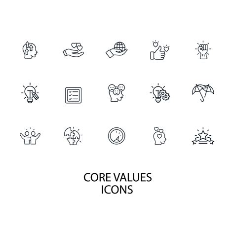 Core Values Icons Set Core Values Pack Symbol Vector Elements For