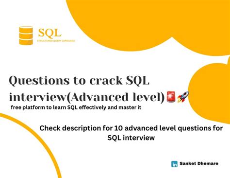 sql advancedsql sqlinterview dataengineering databaseoptimization