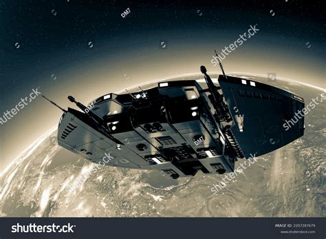 Spaceship Taking Off Earth This Alien Stock Illustration 2207287679