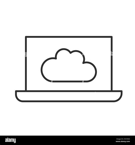 Laptop Data Cloud Icon Vector Stock Vector Image And Art Alamy