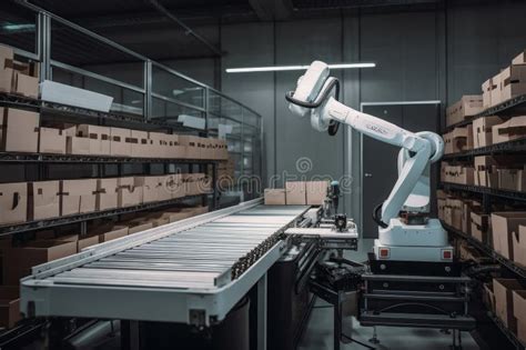 Packaging And Sorting Robot Picking Up Items And Placing Them Into