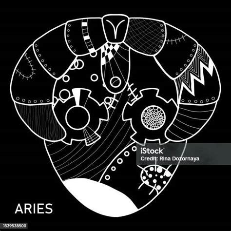 양자리 조디악 표지판 색칠하기 페이지 스팀펑크 스타일의 색칠하기 책 0명에 대한 스톡 벡터 아트 및 기타 이미지 0명 개념 검은색 Istock