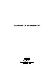 Determining The Limiting Reactant Lab Report Pdf DETERMINING THE LIMITING REACTANT Kristie