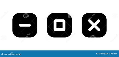 Minimize Maximize And Close Icon Vectors App Window Button Stock Vector Illustration Of