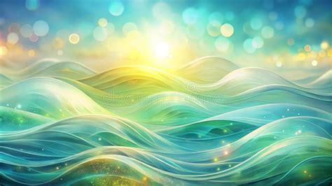Serene Abstract Wave Background With Soft Hues And Glimmering Lights Generative Ai Stock