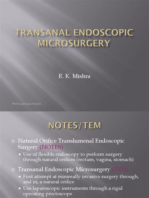 Transanal Endoscopic Microsurgery Pdf Endoscopy Rectum