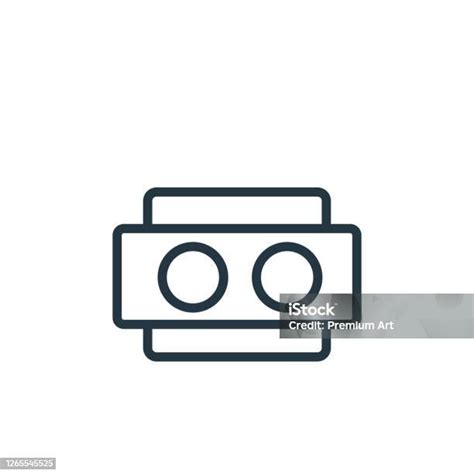 스테레오스코프 아이콘입니다 증강 현실 컬렉션에서 흰색 배경에 격리 된 얇은 선형 입체 윤곽 선명한 아이콘 라인 벡터 사인 웹 및 모바일 기호 가상현실에 대한 스톡 벡터 아트